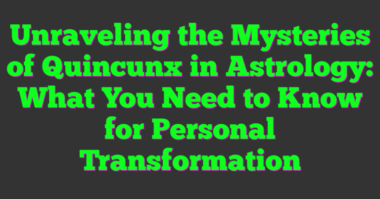 Unraveling the Mysteries of Quincunx in Astrology: What You Need to ...